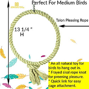 Bonka Bird Toys 1768 Medium Sisal Rope Swing Natural Roost Toy Toys Bird cage Cages