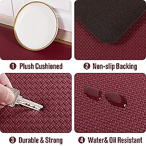 Carvapet Anti-Fatigue Floor Mat Cushioned Kitchen Comfort Mat Waterproof Non-Slip Standing Desk Mats and Rugs Heavy Duty PVC Ergonomic Foam Mat for Home Kitchen Office Laundry,Burgundy,17.3"x39"