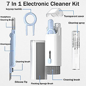Revolutionary 7-in-1 Cleaner Kit for Airpods 1/2/3/ Pro Headphones Earbuds and Case & Keyboard, Deep Cleaning Tools with Screen Cleaner for iPhone, Wireless Bluetooth Earphones,Laptop and Camera