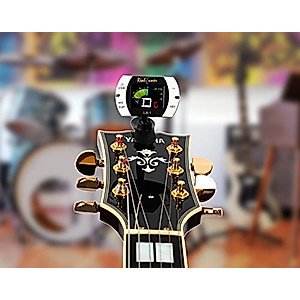 Real Tuner - Chromatic Clip-on Tuner for Guitar, Bass, Violin, Ukulele, Banjo, Brass and Woodwind Instruments - Bright Full Color Display - Extra Mic Function - A4 Pitch Calibration - Transposition