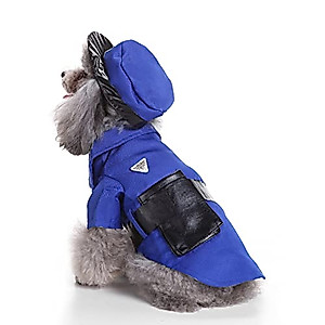 Dog Costume Halloween Costumes Dog Costume Cute Dog Cosplay Fashion Dress Pet Suit Detective Dog Carrying Costume for Puppy Small Medium Large Dogs Dog Photo Props Dog Decoration （3-18lb）