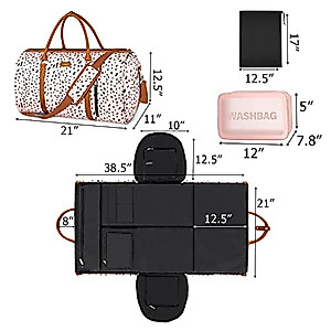 Garment Bag for Travel With Toiletry Bag Convertible Carry On Weekender Bag Large Travel Duffel Bags for Women 2 in 1 Hanging Suitcase Suit Travel Bags for Women & Men 3pcs Set