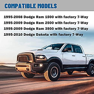 Oyviny 11-Foot 7 Way RV Trailer Wiring Extension Harness for 1995-2008 Dodge Ram 1500/1995-2009 Ram 2500,3500/1995-2010 Dodge Dakota, Adds 7-Way RV Blade to Pull 5th-Wheel or Gooseneck