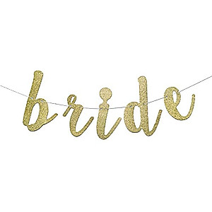 Nacho Average Bride Banner for Bridal Shower Mexico Bachelorette Theme Final Fiesta Cinco de Mayo Party Decorations Pre-strung Garland (Gold Glitter)