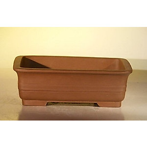 Tan Unglazed Ceramic Bonsai Pot - Rectangle 6.5 x 4.5 x 2.125