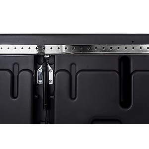 Foundations 200-EH-02 Ultra Horizontal Wall Mounted Baby Changing Station, Polyethylene with Heavy Duty Stainless Steel Hinge, Built-in Liner Dispenser, Two Bag Hooks - Black