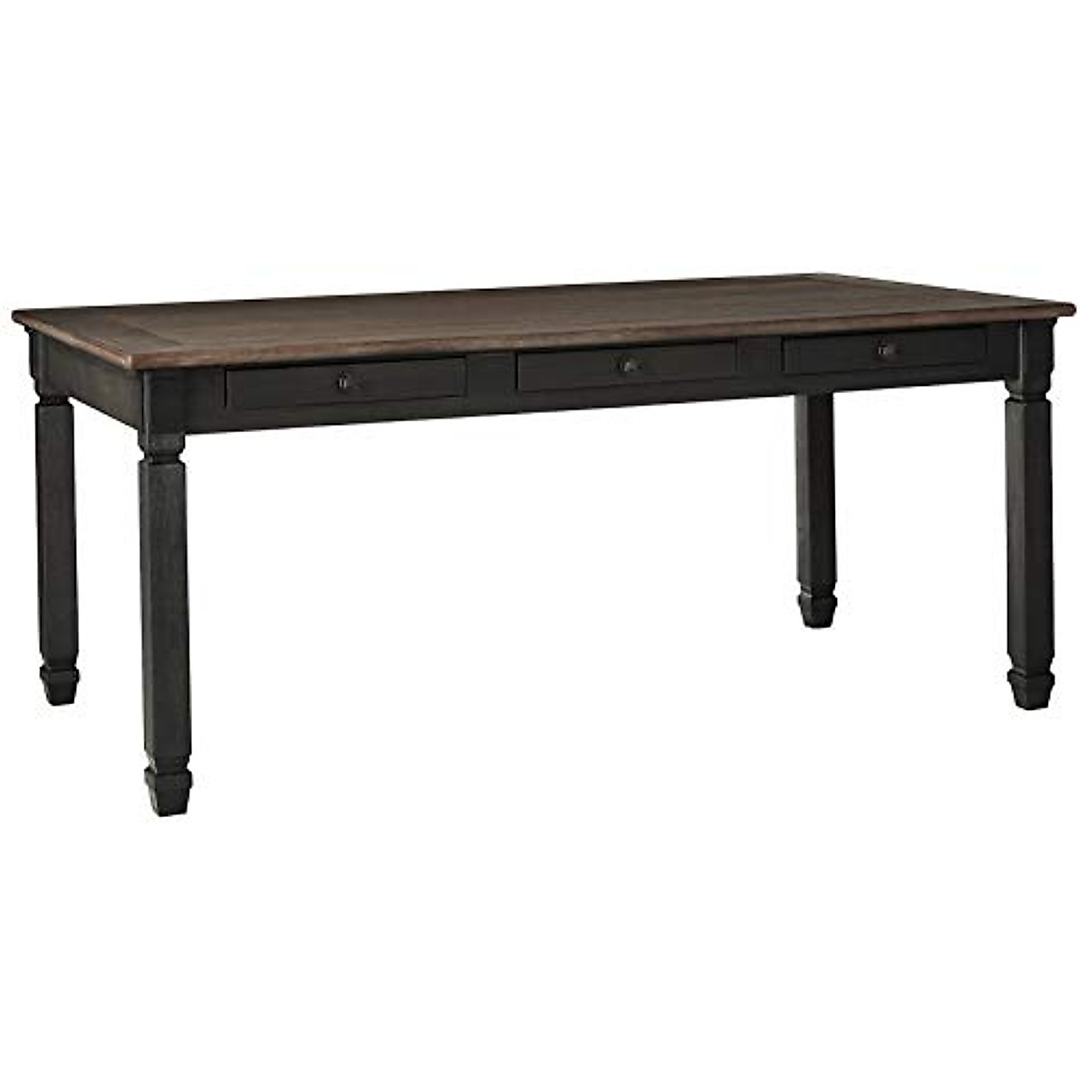 Signature Design by Ashley Tyler Creek Farmhouse Dining Table with Drawers, Seats up to 6, Almost Black