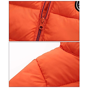 Happy Cherry Kids Winter Windproof Warm Coat Autumn Thick Fur Lined Outwear Hooded Zipper Jacket with Pockets for 2-3 Years, Orange