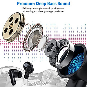 Wireless Earbuds, TITACUTE Bluetooth 5.3 Headset in-Ear Headphone Deep Bass Noise Canceling Earphone for Samsung Galaxy S23 Ultra A53 A14 S22 S21 S20 for iPhone 13 Pro Max 14 12 11 Google Pixel 6 7 6a
