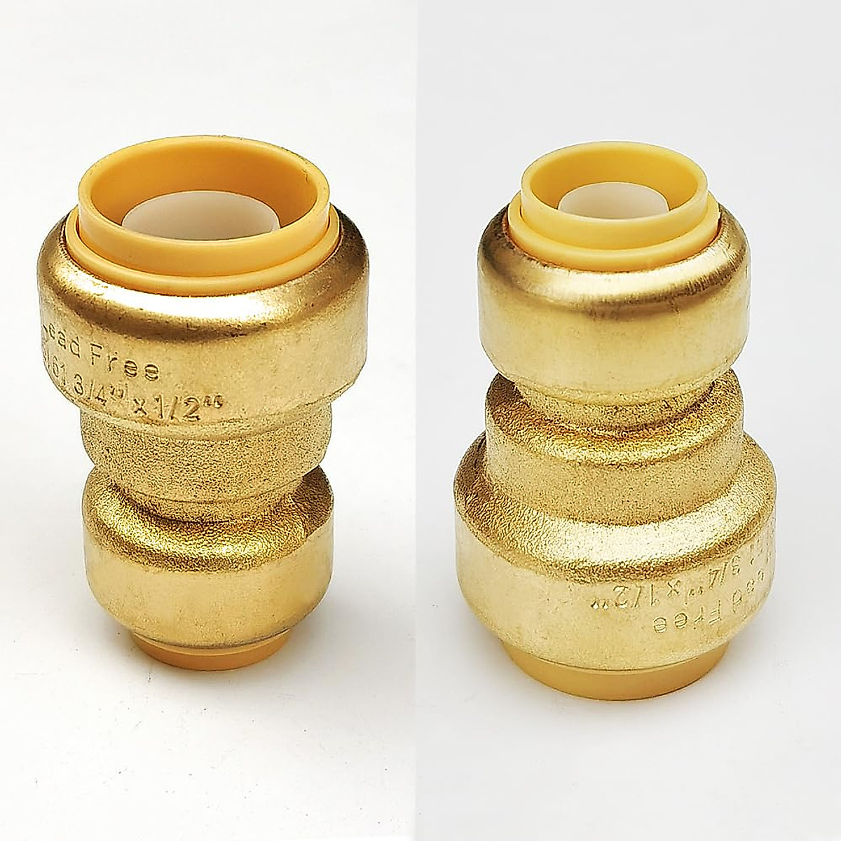 HQMPC 1/2"x3/4" Push Fit PEX Fittings Straight Coupling, Push-to-Connect Copper, CPVC, Brass, 6PCS