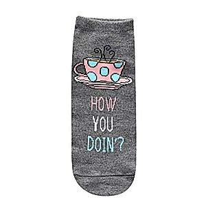Hyp Friends TV Show Famous Quotes/Moments Juniors/Womens 5 Pack Ankle Socks