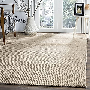 SAFAVIEH Natura Collection 9' x 12' Beige NAT801B Handmade Premium Wool Living Room Dining Bedroom Area Rug