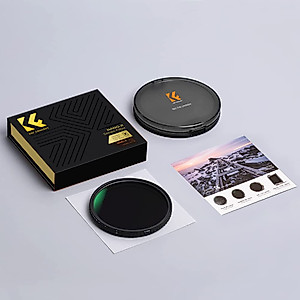 K&F Concept 77mm Variable ND Lens Filter ND8-ND128 (3-7 Stop) Waterproof VND Filter with 28 Multi-Coatings for Camera Lens (Nano-X Series)