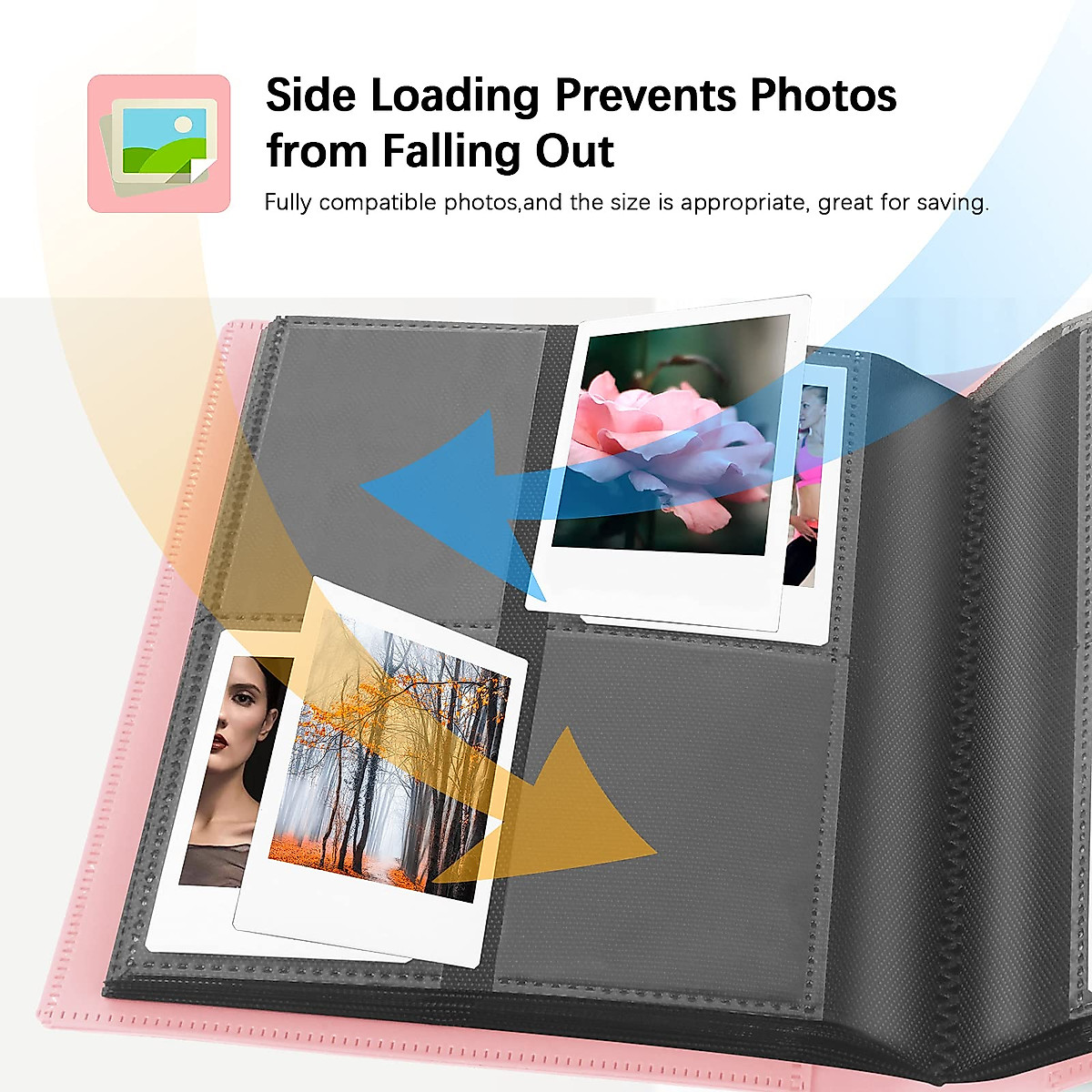 192 Pockets Album for Fujifilm Instax Mini Camera, Polaroid Instant Cameras, Photo Albums for Fujifilm Instax Mini 11 90 70 9 8 LiPlay Instant Film Cameras, 2x3 Photo Album (Pink)