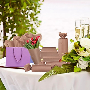 100 Sheets Brown Tissue Paper Artdly 14 x 20 Inches Brown Wrapping Paper Bulk for Weddings Birthday DIY Project Festival Wrapping Crafts Decor