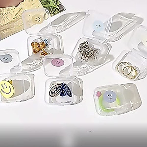 Cenbee 48 Pcs Clear Small Plastic Storage Containers Anti Oxidation Transparent Jewelry Holder for Item Craft, Beads, Pills, Ear Studs, Necklaces,Rings, Case (1.37 x 1.37 0.7 Inches)