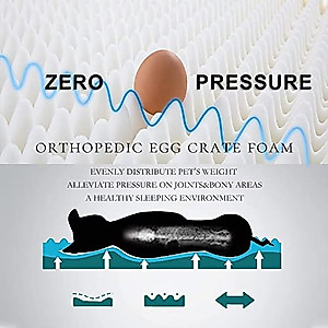 Baauye X-Large Dog Bed for Large/Mediem/Samll Dogs, Orthopedic Egg-Crate Foam Dog Bed Suit for Dog Crates with Removable Waterproof and Washable Cover (X-Large（41x30x4）, Dark Grey)