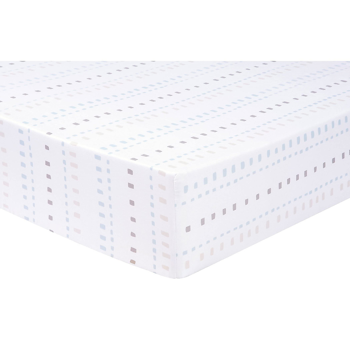 Trend Lab Modern Baby Crib Bedding Set for Boys | Simple Safari 4 Piece Nursery Décor Quilt, 2 Fitted Crib Sheets, and Dust Ruffle Skirt - Blue, 80015