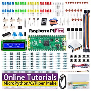 SunFounder Starter Kit for Raspberry Pi Pico with 40 Projects Online Tutorials, MicroPython C Piper Make Code, One-Stop Learning Electronics and Programming for Raspberry Pi Arduino Beginners Experts