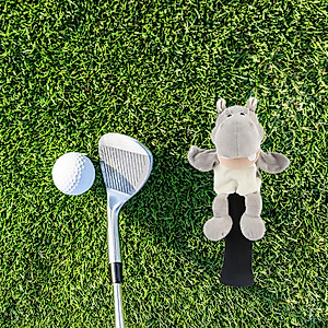 Colaxi Golf Club Wood Head Cover Driver Fairway Wood Head Cover Golf Headcovers Replacement Sleeve Protector Guard with Cute Hippo Design