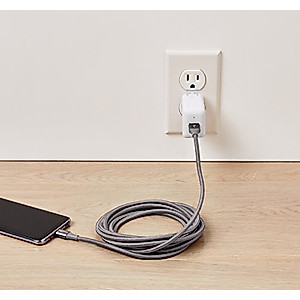 Amazon Basics Double Braided Nylon USB Type-C to Type-A 3.1 Gen 1 Charger Cable | 10 feet, Dark Gray