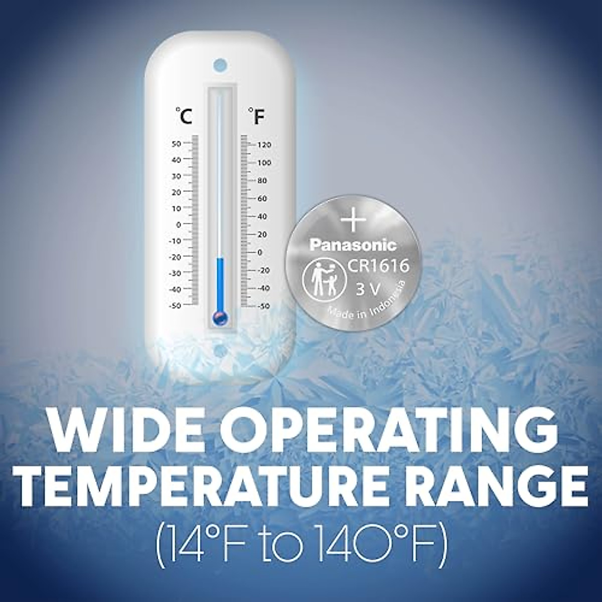 Panasonic CR1616 3.0 Volt Long Lasting Lithium Coin Cell Batteries in Child Resistant, Standards Based Packaging, 2-Battery Pack