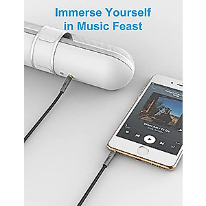 1mii Audio Cable 3.5mm Male to Male, (6.5ft) Nylon Braided Auxiliary Aux Cord, Audiophile Level Hi-Fi Sound for Car/Home Stereos, Speakers and Audio Device with 3.5 mm Aux Port