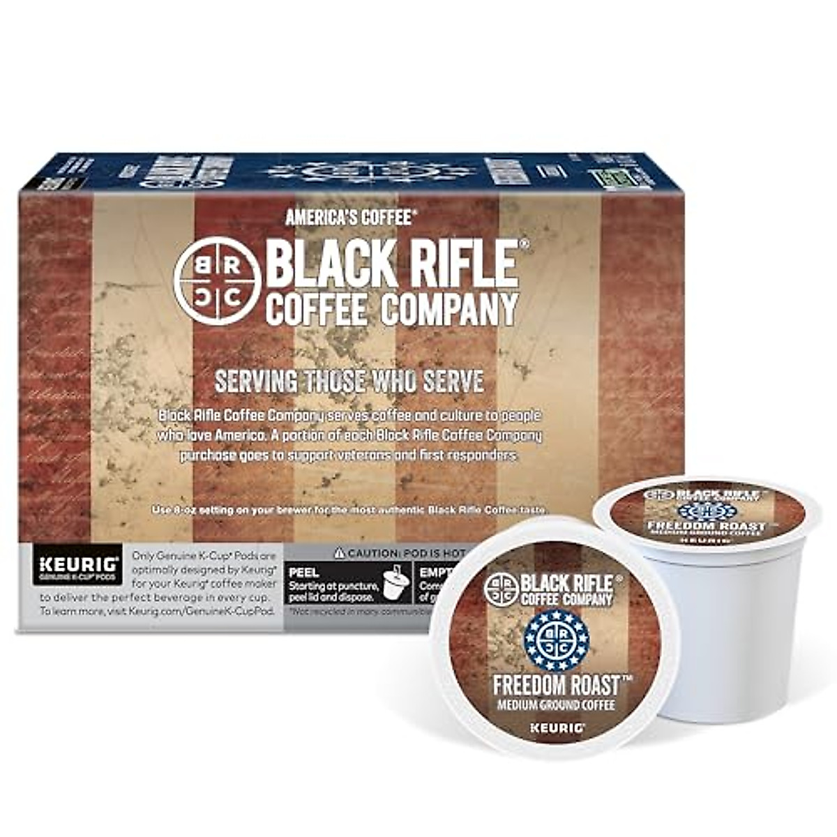 Black Rifle Coffee Company Freedom Blend, Medium Roast K Cups, 12 Single Serve Coffee Pods