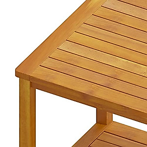 vidaXL Coffee Table Industrial Accent Table with Storage Shelf for Small Apartment Living Room Rectangle Wood Side Furniture Solid Wood Acacia