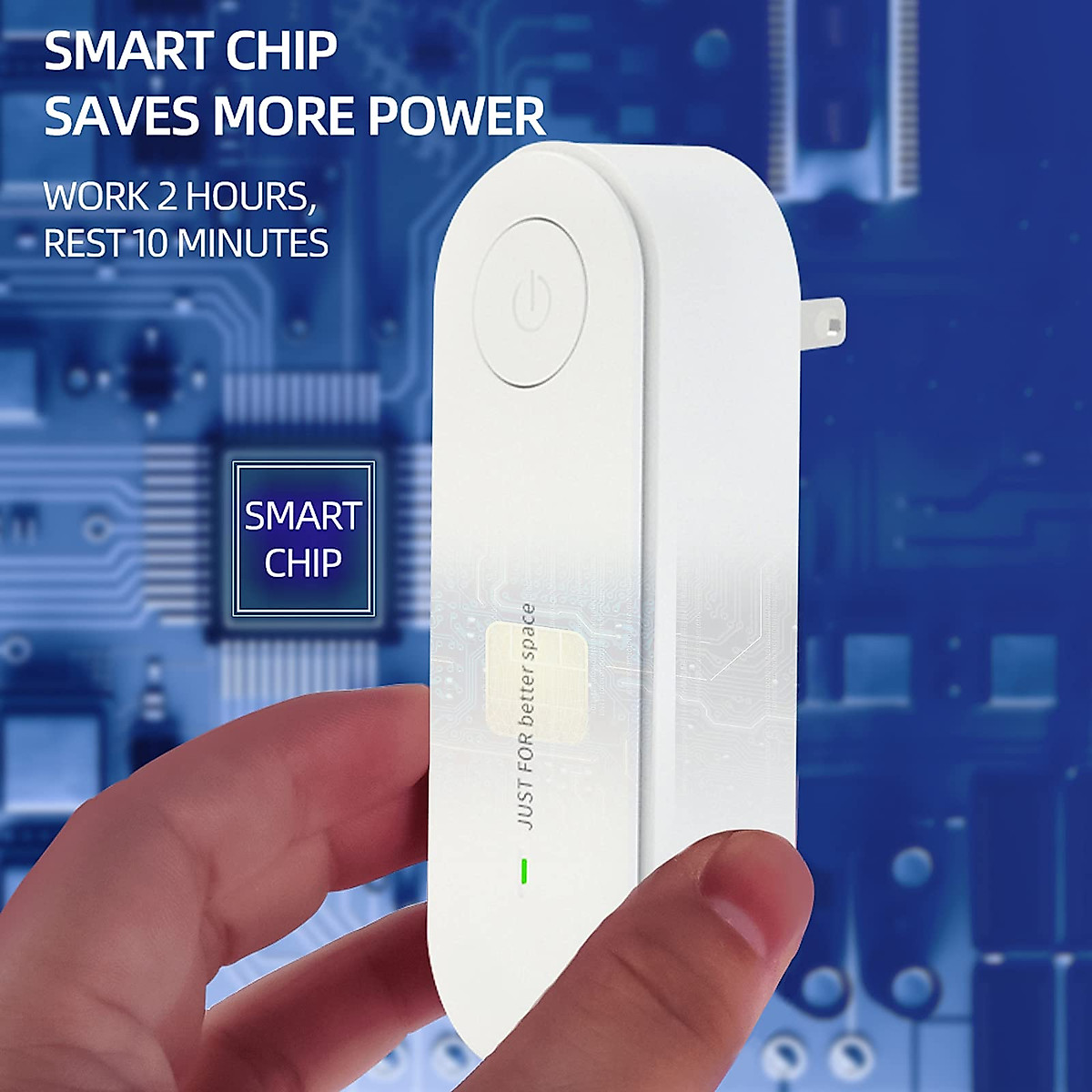 Mini Portable Negative Ion Generator, Plug-in fresheners, for Use in Rooms Odors, Smoke and Pet Room, Bedroom, Living Room, Hotel, Toilets (White)