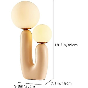 ACLBLK 2-Lights Nordic Simplicity Resin Table Lamp Post-Modern Creative Glass Desk Light G9 Bedroom Bedside Night Light for Villa Living Room Office Library Homestay Hotel Exhibition Hall