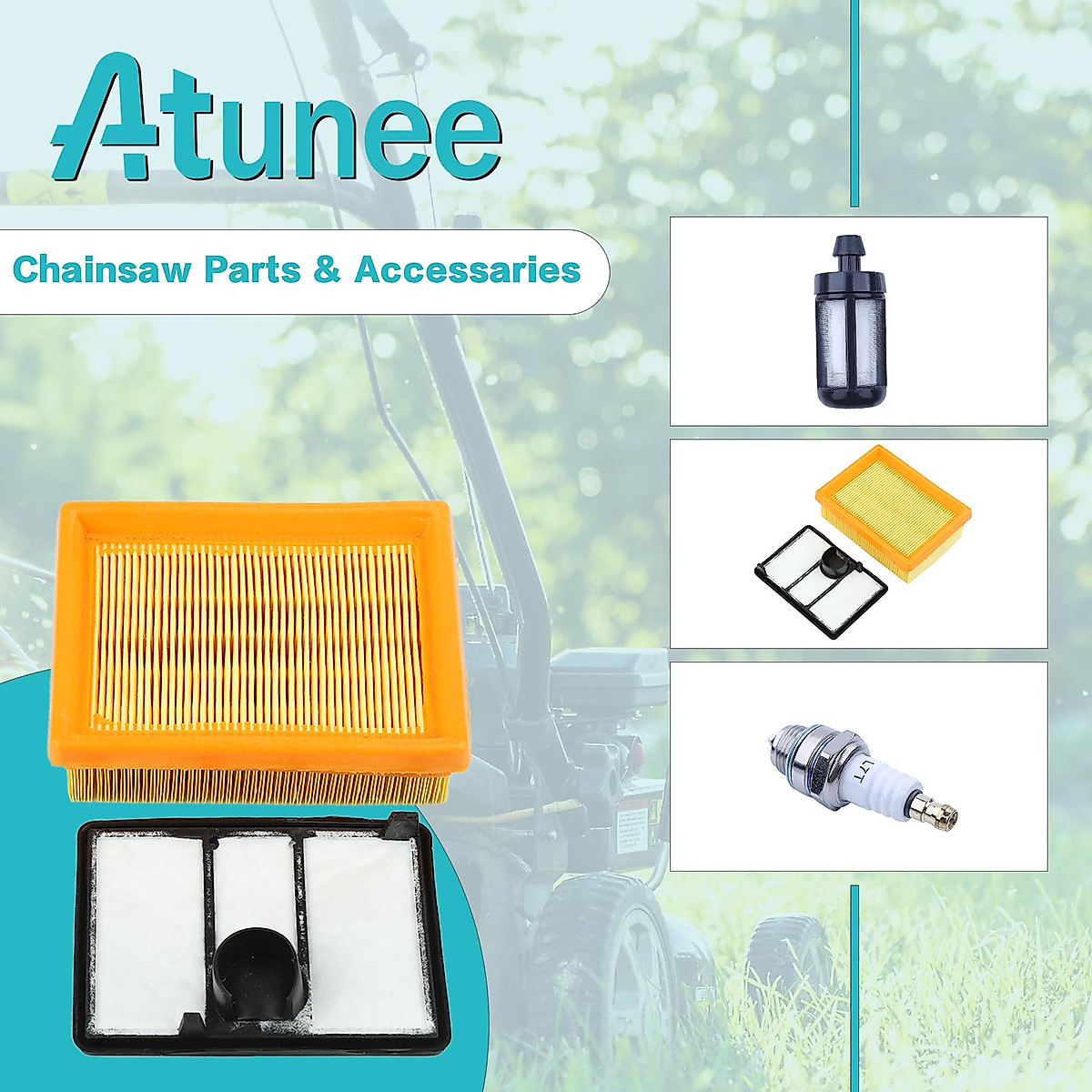 Atunee Air Fuel Filter Spark Plug Kit for Stihl TS700 TS800 Concrete Cut-Off Saws Replace Part 42241410300 42241401801