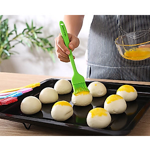 SILCONY 8.4" Silicone Basting Pastry Brush - Perfect for Oil Butter Spread, Marinades, Baste, BBQ, Grill, Cooking - BPA Free, Food Grade Material, Dishwasher Safe (3, 8.4 Inches)