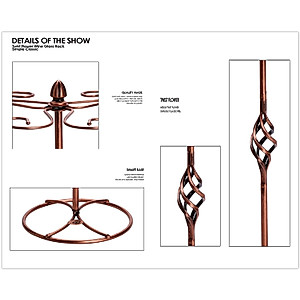 Fantasee - Wine Glass Holder, Tabletop Stemware Rack with 6 Wine Glass Drying Rack Stand