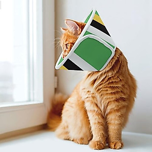 Dominican Flag Soft Dog Cone Collars Protective Adjustable Cat Recovery Collar to Stop Licking L