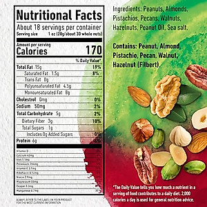 PLANTERS NUT-rition Heart Healthy Nut Mix, Snack Mix, 18.25 Oz