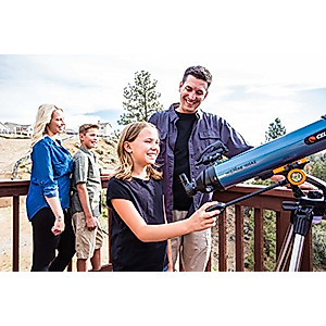 Celestron Inspire 100AZ Refractor Smartphone Adapter Built-In Refracting Telescope, Blue (22403)