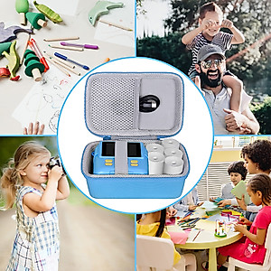 Kids Camera Case for Anchioo/for ESOXOFFORE Instant Print Camera Toys,Kids Selfie Digital Camera Photo Paper & Color Pen Holder by Aenllosi(Blue,Case Only)