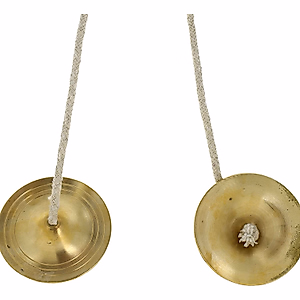 Arts Of India Manjeera Indian Percussion Instrument Hand Cymbals for Hindu Bhajans 3.5 Inches