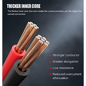 AUTOGEN Jumper Cables Heavy Duty 30 Feet,0 Gauge Jumper Cables 1000AMP Automotive Jumper Cables Kit for Car,SUV, and Trucks with Professional Clamps and Carrying Bag