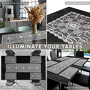 Elegant Comfort Embroidery Ingrid Table Runner - Dresser Scarf for Home Dining Room - Lace Like Tabletop Decoration, Kitchen Dining Table Decoration for Indoor and Outdoor, 13 X 20 Inches, White