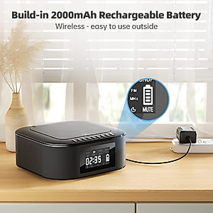 CD Player with Speakers, ARAFUNA CD Player Bluetooth Boombox with Subwoofer, 2000mAh Rechargeable DVD Player with HDMI, AV Cord, FM Radio Home CD Player with Alarm Clock & Support USB-Upgraded