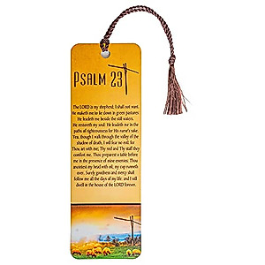 Psalm 23 Cross Sheep Golden Pasture Cardstock Tassel Bookmarks, Pack of 12