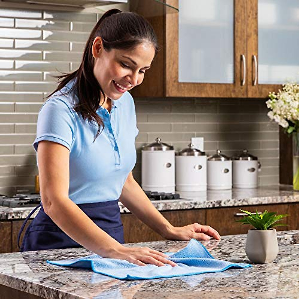 16" x 16" Economy All Purpose Microfiber Towels (Blue-200 Qty)