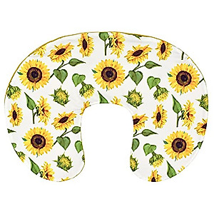 BxuanW Nursing Pillow Cover Stretchy Cotton Pillow Slipcovers for Breastfeeding Moms Two-Sided Design (Sunflower)