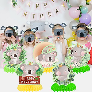 Koala Honeycomb Centerpieces 10pcs Koala Birthday Party Decoration Cute Koala Baby Shower Table Decoration for Koala Theme Party Supplies