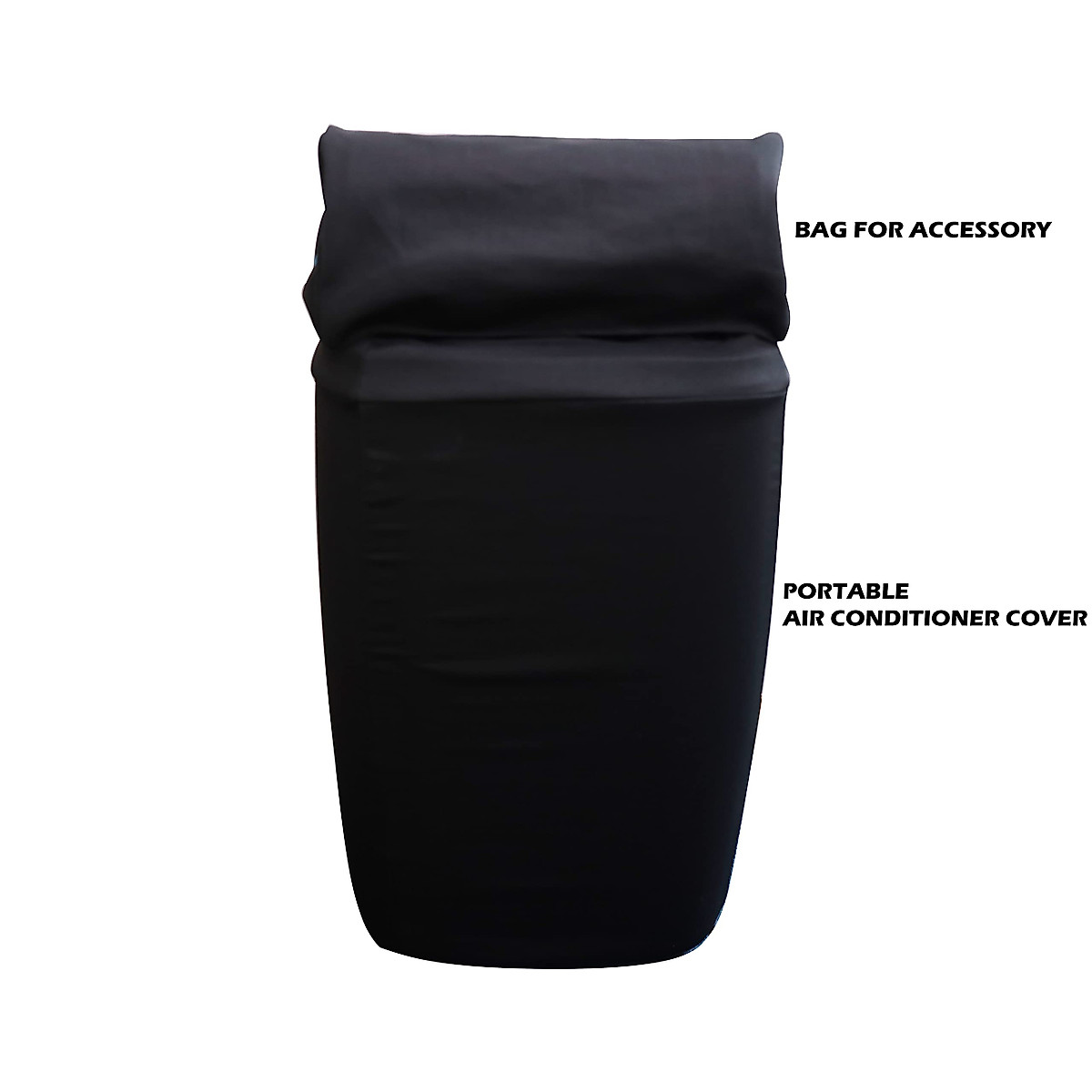 Portable Air Conditioner Fabric Storage Cover 17.32”x19.25”x30.04”, Black Mobile AC Unit Soft Winter Bag with Accessories Pouch, Water-Proof, Suitable for Honeywell Series, LG and GE Models