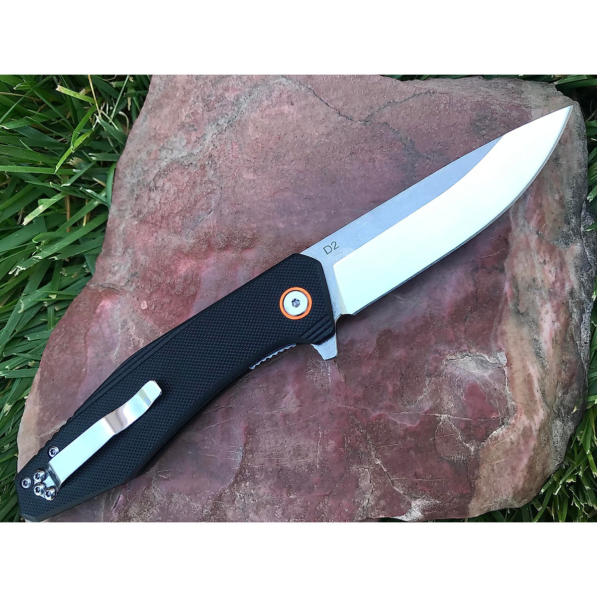 TACTICAL GEARZ G10 Pocket Knife! TG Zera, G10 Handle! Razor Sharp D2 Steel Blade! Includes Sheath!