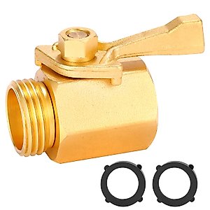 Sanpaint Super Heavy Duty 3/4" Brass Shut Off Valve Garden Hose Shut Off Valve Garden Hose Connector