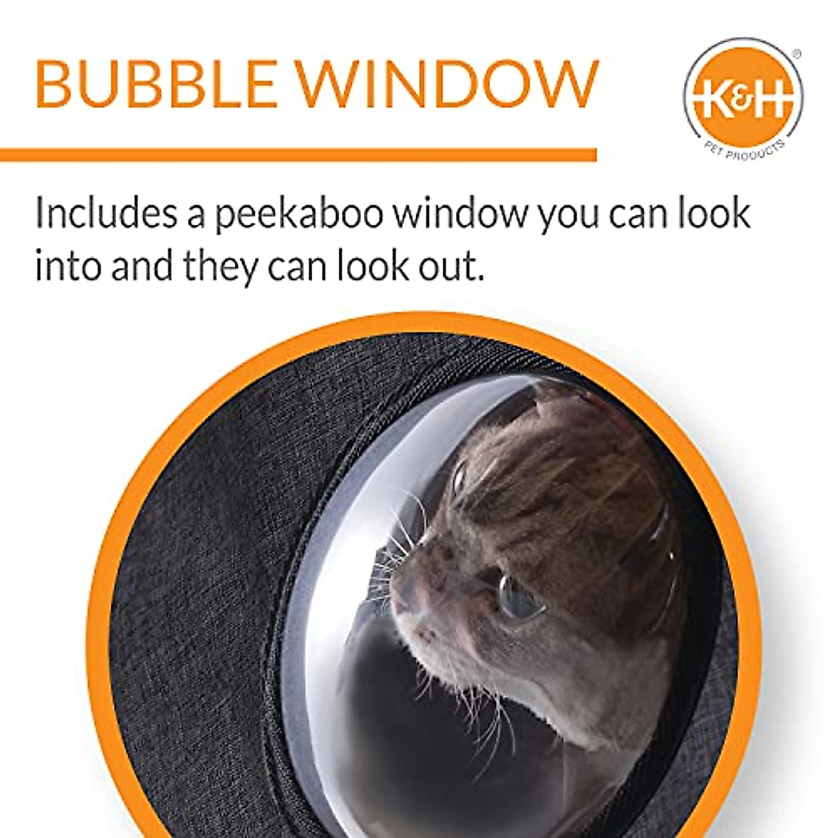 K&H PET PRODUCTS Universal Mount Kitty Sill Cat Window Perch 14 X 24 Inches Hooded Fleece with Window